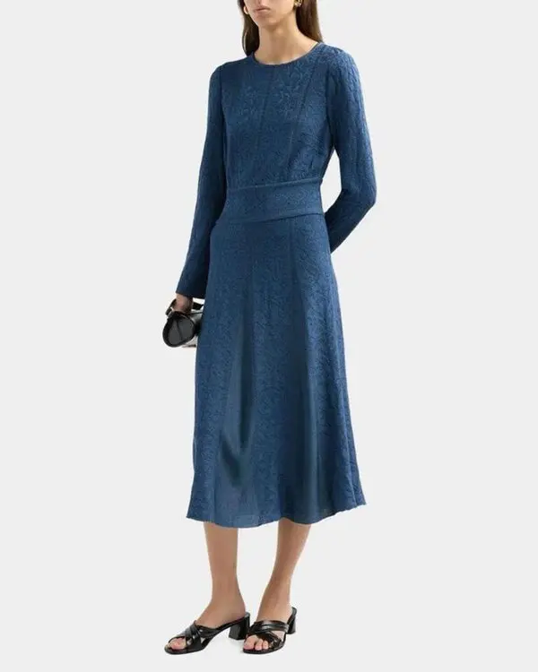 Misook Floral Godet Midi Dress