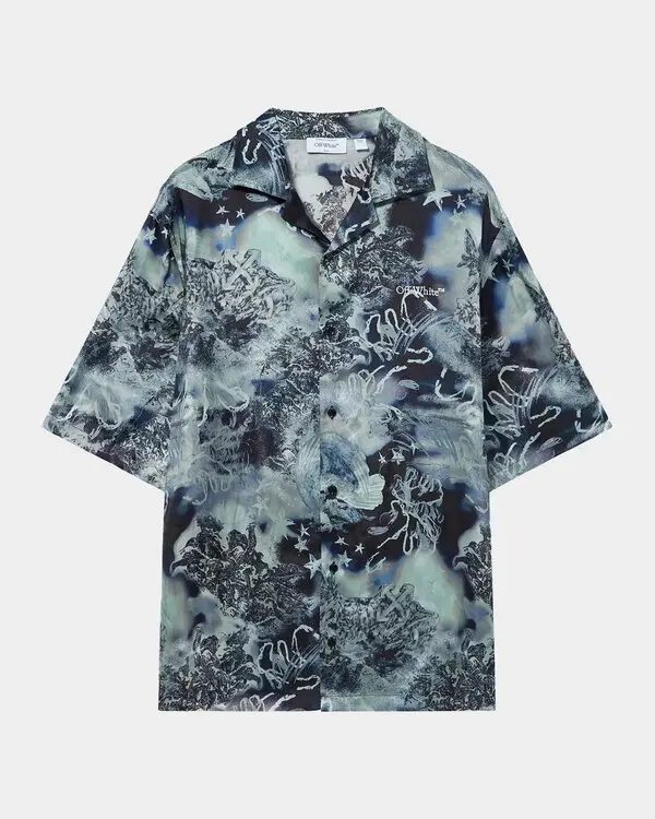 Off-White Land & Sky Printed Camp Shirt