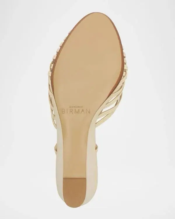 ALEXANDRE BIRMAN 75mm Lilian Leather Wedge Mules