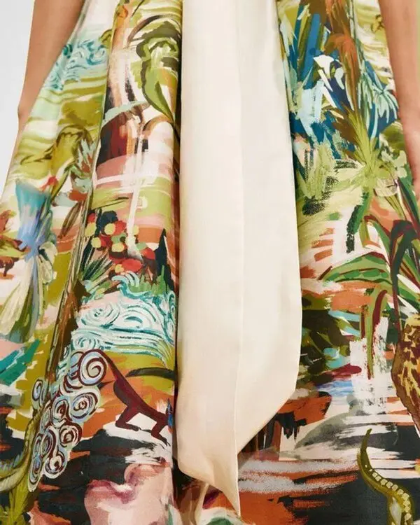 ALEMAIS Jungle Boogie Silk Twill Maxi Dress - Multi