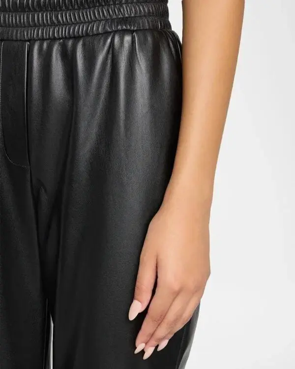 Elie Tahari Madelyn Tapered Vegan Leather Pants