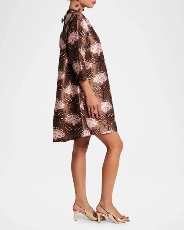 FRANCES VALENTINE Diplomat Floral-print Mini Shift Dress