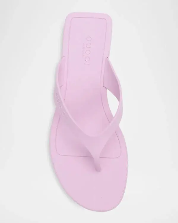 Gucci 35mm Vittoria Rubber Thong Sandals - Pink