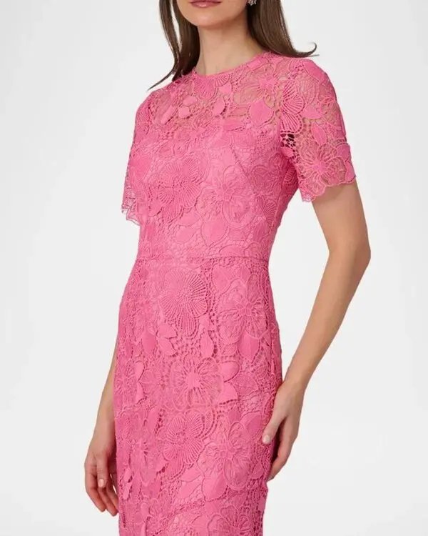 Shoshanna Ellie Floral Lace A-line Gown