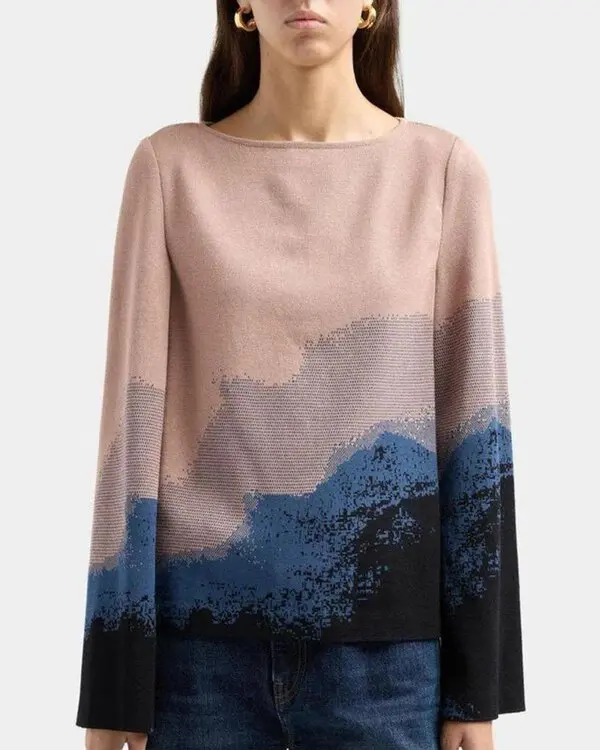 Misook Abstract Boatneck Tunic