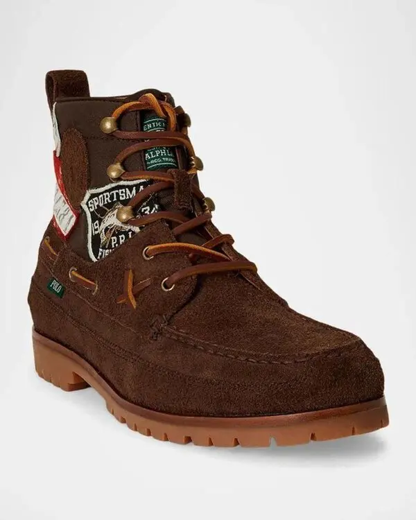 Polo Ralph Lauren Apos;s Ranger Mid Suede And Twill Boots