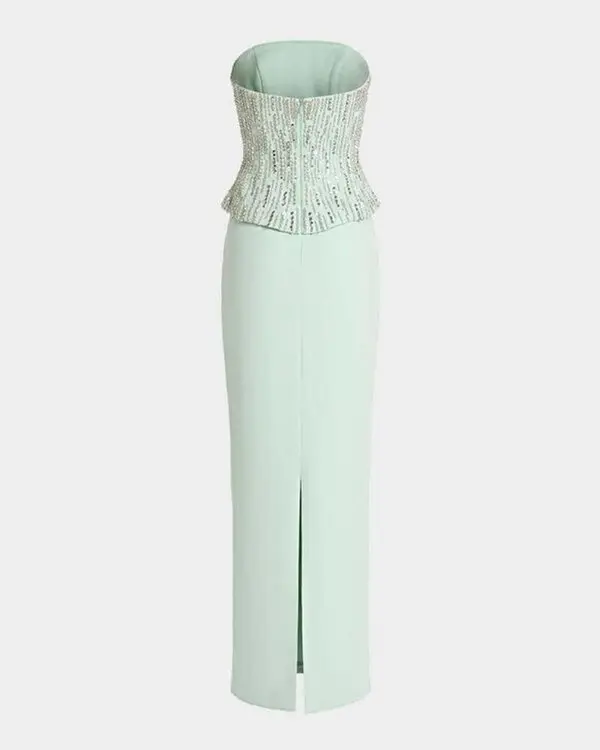 Mac Duggal Embellished Corset Strapless Column Gown