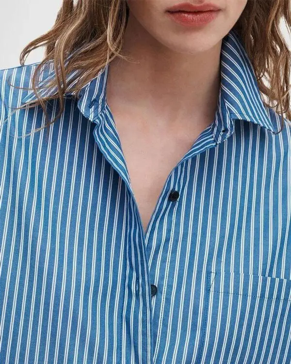 Rag & Bone Connie Short-sleeve Striped Poplin Shirt