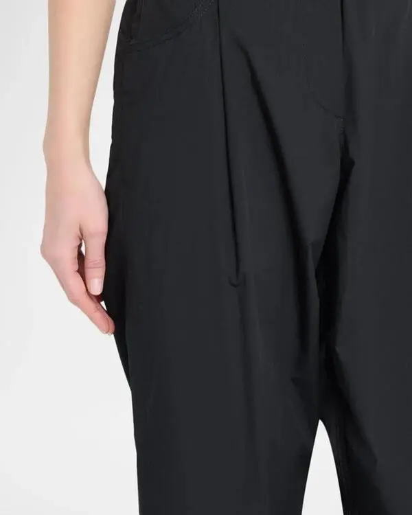 Brunello Cucinelli Tapered Lightweight Poplin Crop Pants - Black