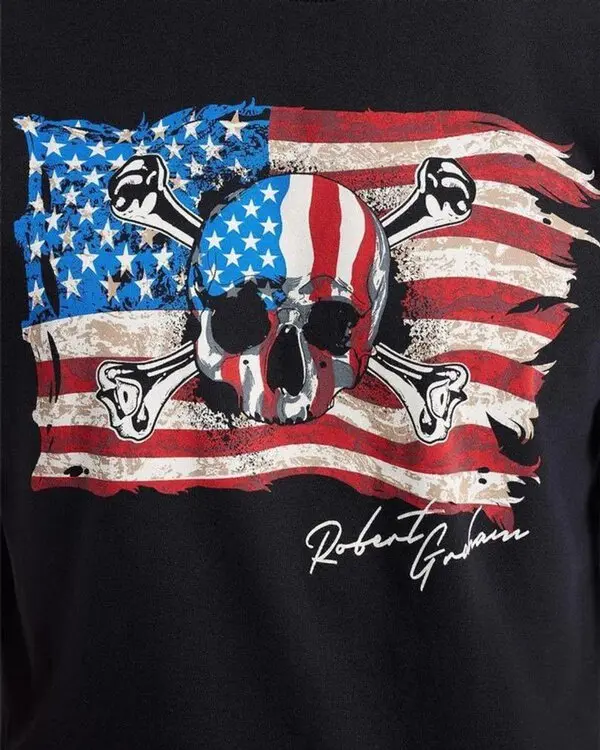 Robert Graham Apos;s Skull Flag Graphic Cotton T-shirt