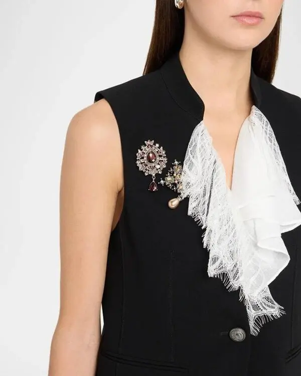Cinq À Sept Maren Ruffled-front Vest