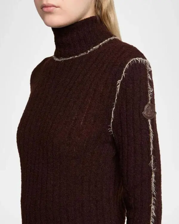 Moncler Wool-blend Fringed Turtleneck Sweater