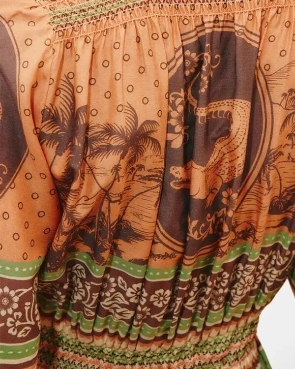 ALEMAIS Alberta Smocked Maxi Shirtdress