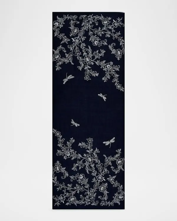 Janavi The Nectar Thief Wool Scarf - Navy