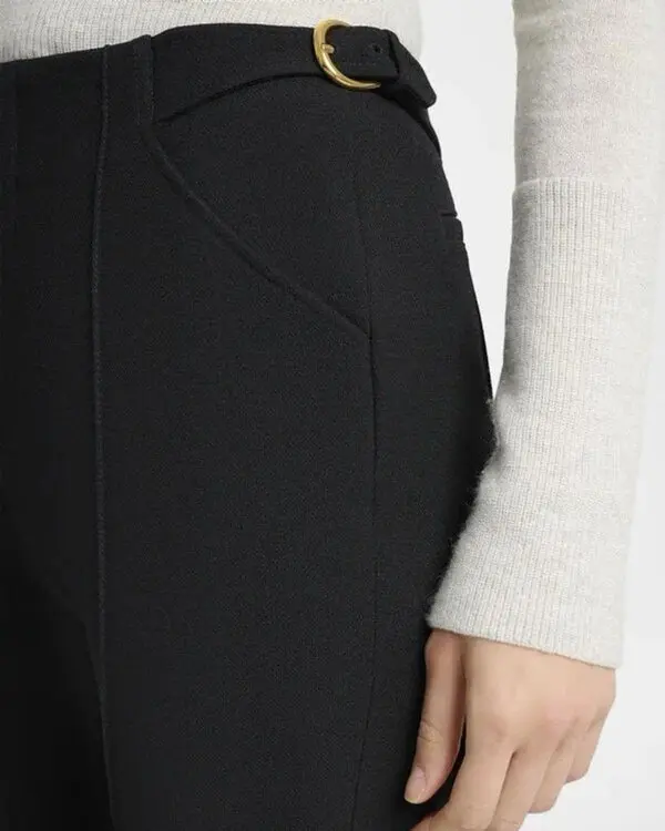Chloé Pintuck Skinny-leg Capri Trousers