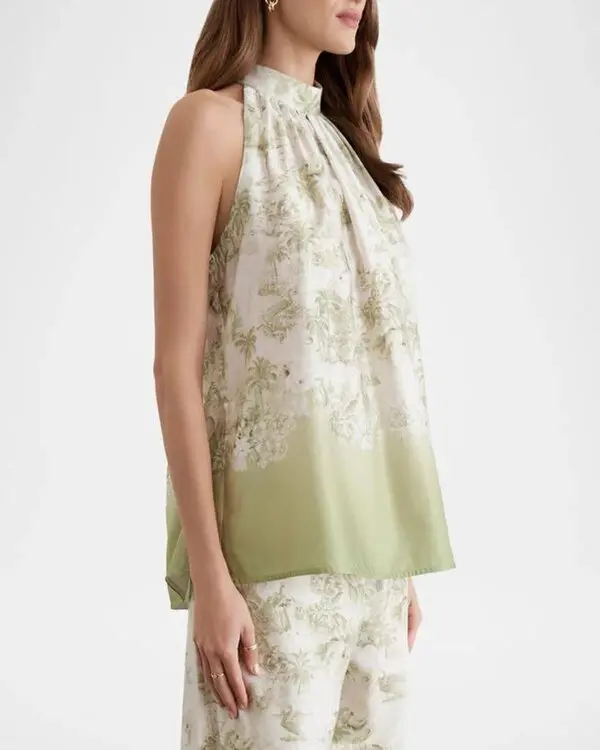 AQUA BLU AUSTRALIA Alice Toile Halter Top - Green