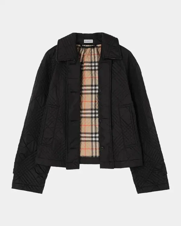 Burberry Tiffield Quilted Nylon Crop Jacket