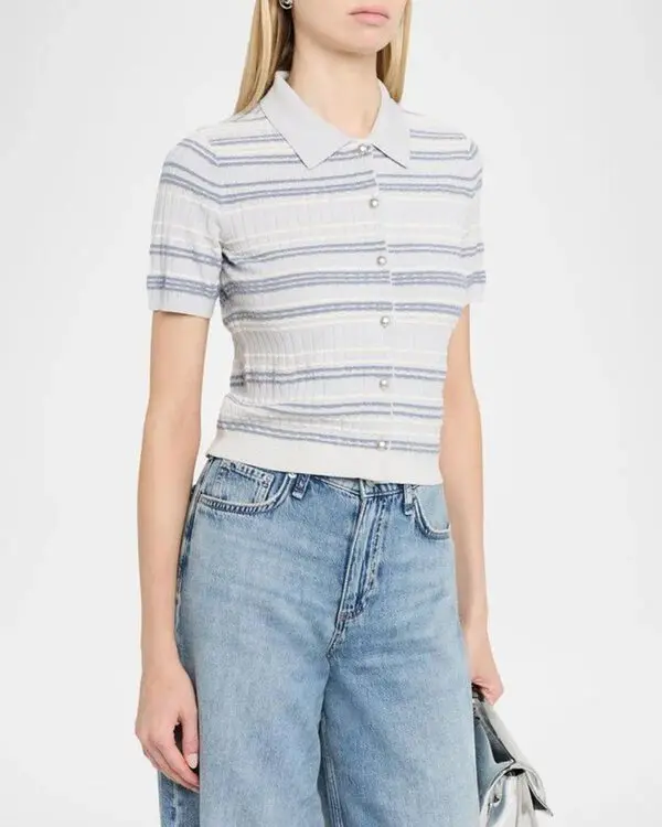 Rag & Bone Karina Stripe Short-sleeve Top