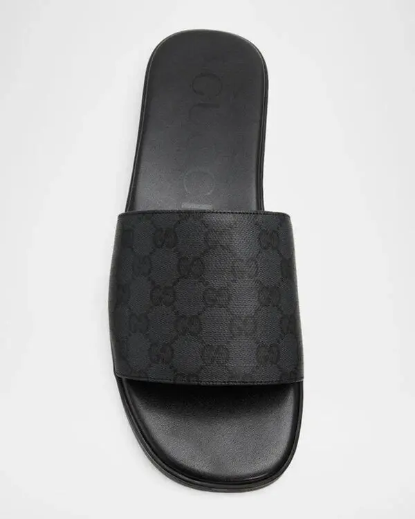 Gucci Apos;s Gg Coated Canvas Slides