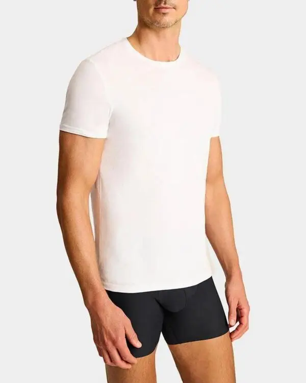 Commando Premier Stretch-cotton Crewneck Undershirt - White