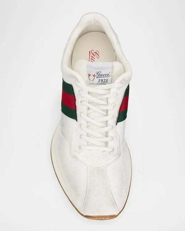 Gucci Apos;s Tempo Suede Low-top Sneakers - White