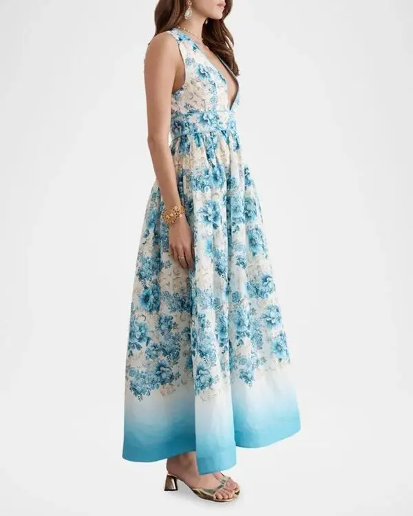 AQUA BLU AUSTRALIA Melody Linen Maxi Dress