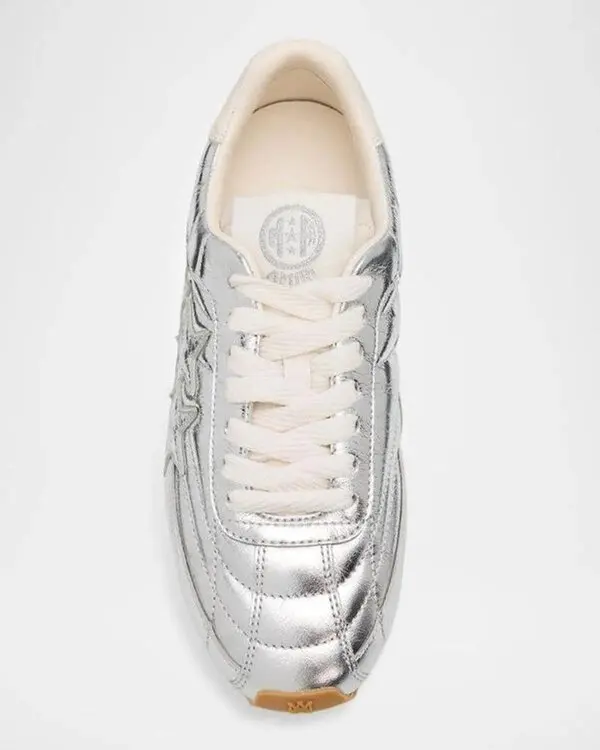 Amiri Pacific Football Slim Quilted Metallic Leather Sneakers