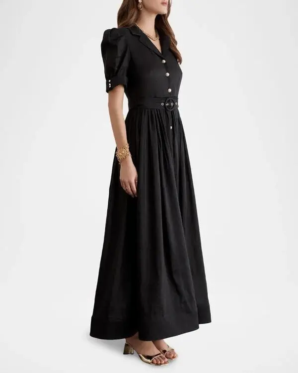 AQUA BLU AUSTRALIA Eloise Belted Maxi Shirtdress