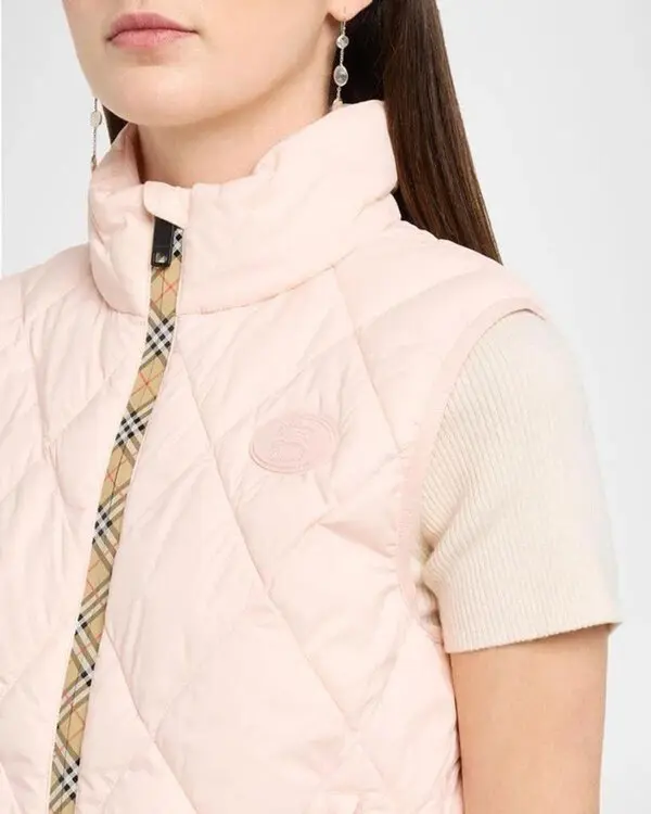 Burberry Cheswick Quilted Zip Vest - Compact Pink