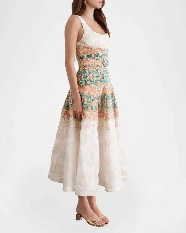 AQUA BLU AUSTRALIA Phoebe Belted Midi Dress
