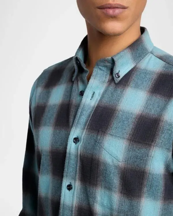 TOM FORD Apos;s Brushed Flannel Check Button-down Shirt