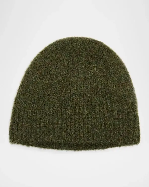 Dries Van Noten Apos;s Moss Wool Ribbed Beanie Hat - Forest