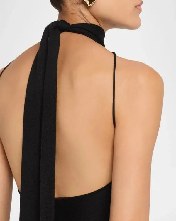 Malo Cashmere Silk Halter Dress