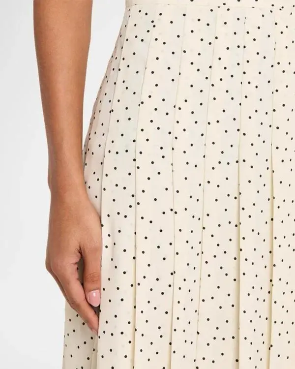 Theory Pleated Polka Dot Wrap Skirt