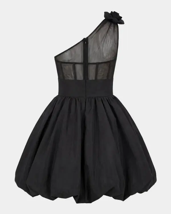 Mac Duggal Taffeta Ruffle Bubble-hem Mini Dress