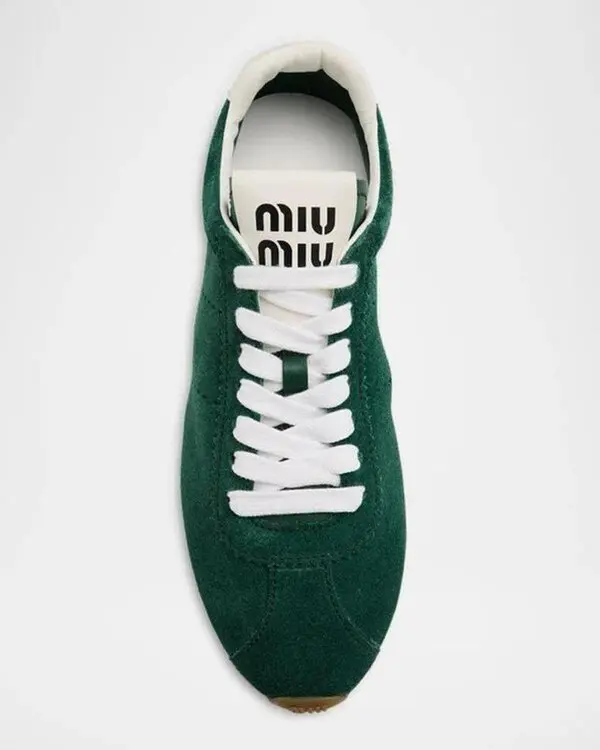 Miu Miu Suede Bicolor Retro Trainer Sneakers - Oleandro