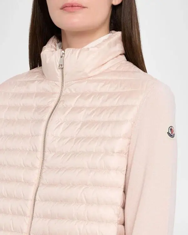 Moncler Padded Wool Cardigan - Pink