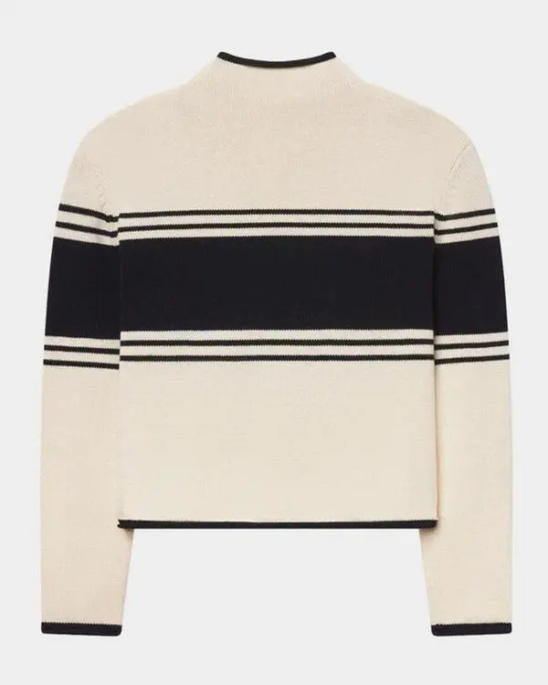 FRAME X Sotheby & Apos;s Embroidered Striped Cotton Sweater