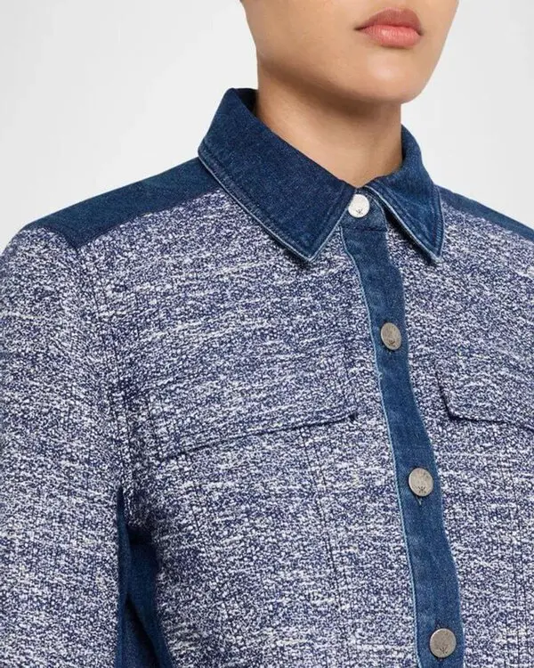 Kobi Halperin Gracie Textured Denim Jacket - Navy