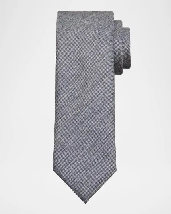 Brioni Apos;s Wool And Silk Woven Tie - Grey Blue