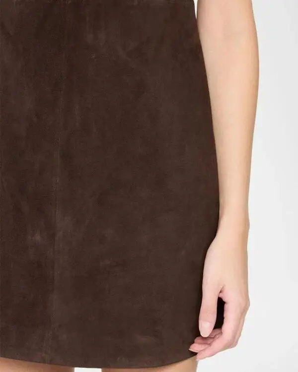 Theory Suede Sleeveless Mini A-line Dress