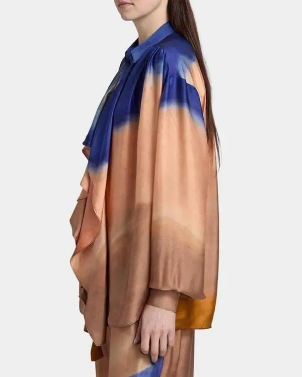 Ulla Johnson X Helen Frankenthaler Gesture Silk-chiffon Ruffle Blouse