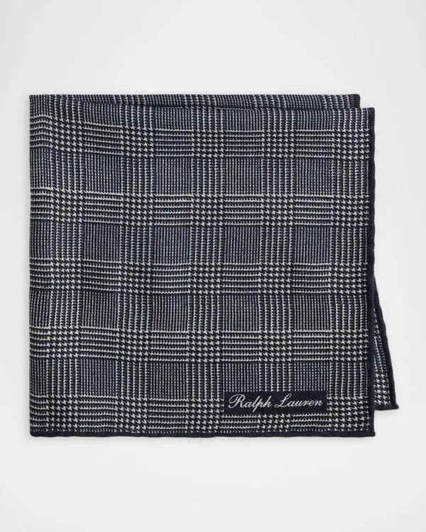 Ralph Lauren Purple Label Apos;s Plaid Cashmere-silk Pocket Square - Multi