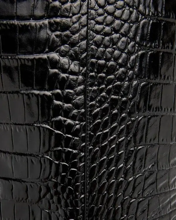 Paris Texas Anja Croco Block-heel Knee Boots - Carbone