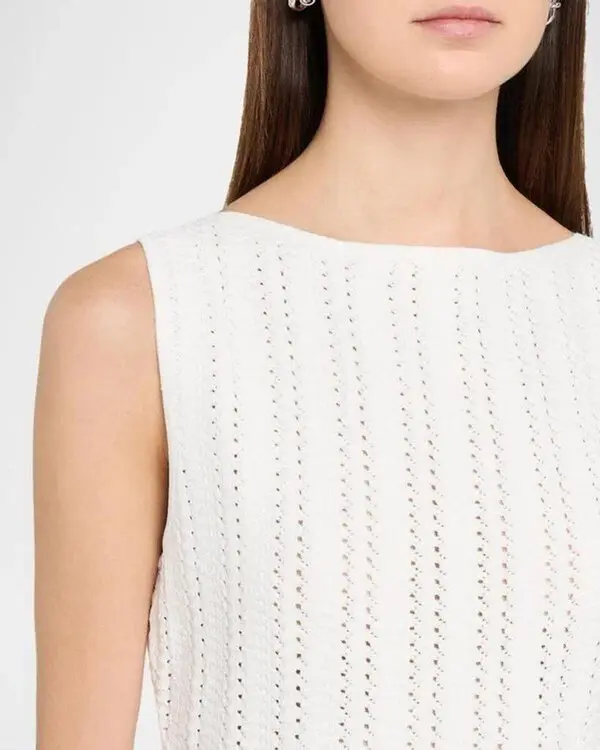 Theory Textured Boat-neck Top