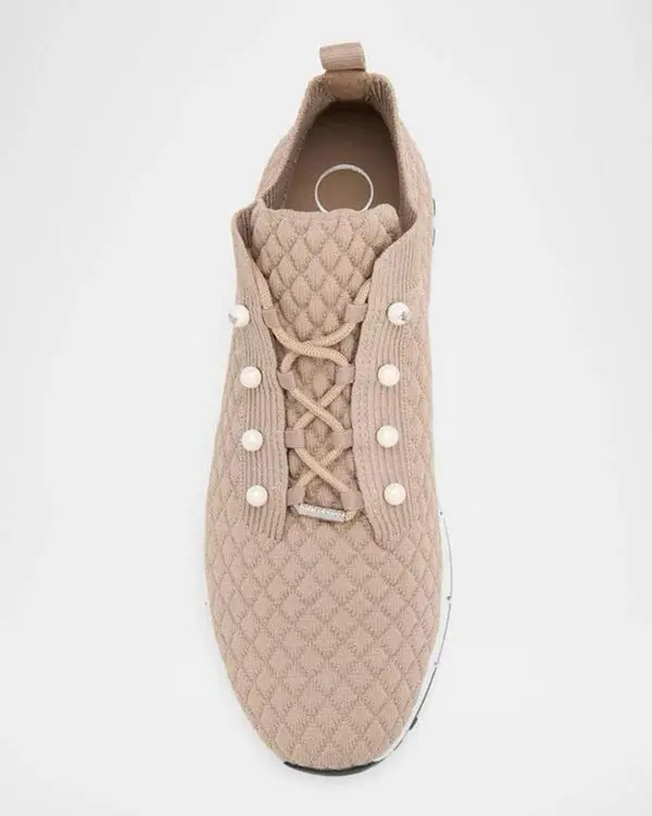 JIMMY CHOO Veles Diamond Knit Low-top Trainers