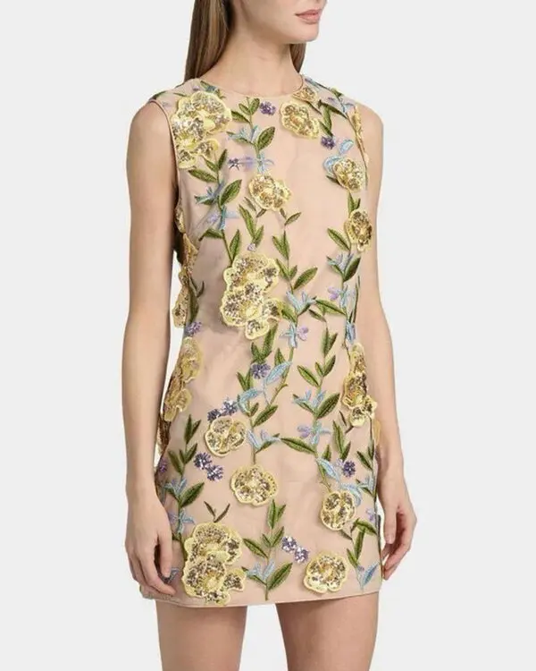 MILLY Ivette Sequin-embroidered Mini Dress