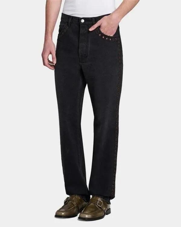 Marni Grommet-trimmed Straight-leg Jeans
