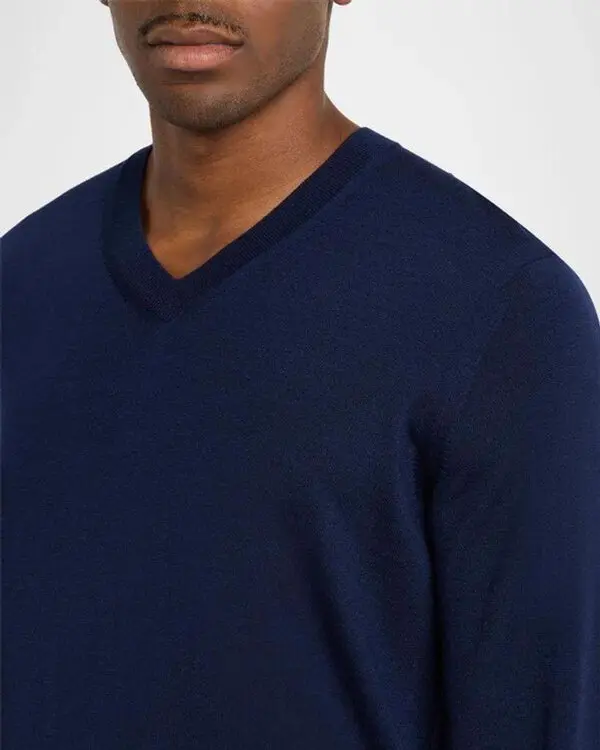 TOM FORD Apos;s V-neck Wool-silk Sweater - Navy Bla