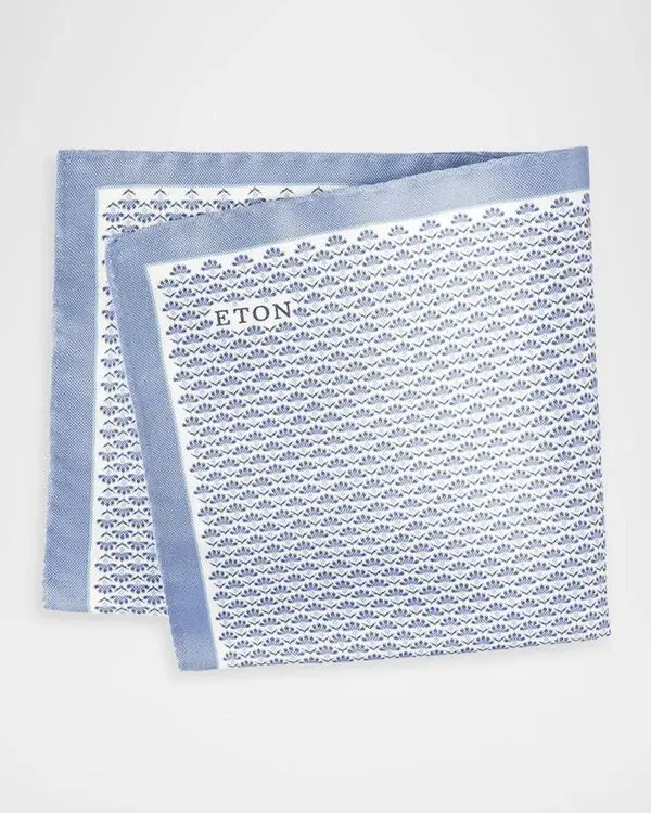 Eton Apos;s Geometric Floral Silk Pocket Square